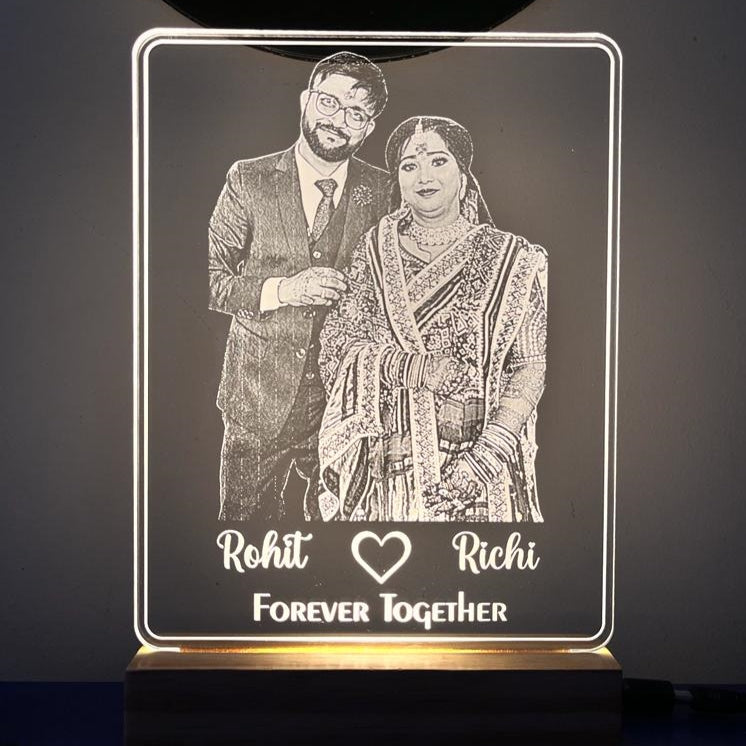 Customized Couple Photo And Name Lamp With Message Wowood Shop
